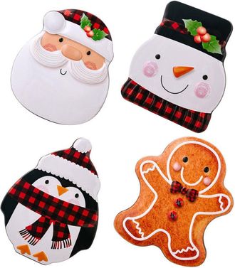 UPKOCH Weihnachtsdose Aus WeißBlech Mit Lustigem Schneemann Und Lebkuchenmann Motiv Keksdose Metall FüR SüßIgkeiten Und PläTzchen Geschenk- Und Aufbewahrungs