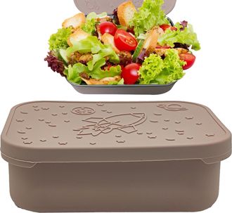 Generic Brotdose Stahl, Brotdose aus Edelstahl - 850 ml isolierte Lebensmittelbox für Salat | Edelstahlbox mit Silikondeckel und Schutzhülle für die Picknicks