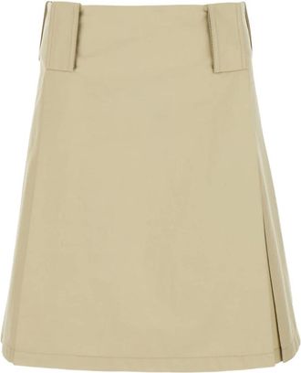 Burberry Femme, Jupes, Vert, Taille: 38 FR Jupe midi trap&egrave;ze &agrave; plis