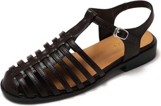 Generic Chaussures romaines dété décontractées et légères pour femme, café, 38.5 EU