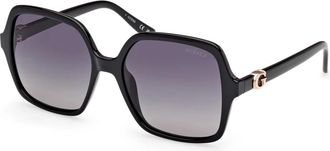 Guess Femme, Accessoires, Noir, Taille: 57 MM Lunettes de soleil carr&eacute;es oversize en plastique