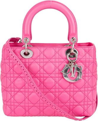 Dior Crossbody Bags - Christian Dior Quilted Leather Lady Dior Handbag - Gr. unisize - in Rot - f&uuml;r Damen