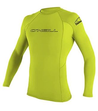 O'Neill ONeill Wetsuits Basic Skins L/s Crew Veste Manches Longues Homme, Lime, FR (Taille Fabricant : XL)