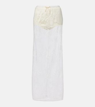 Aya Muse Jupe longue Eteri en dentelle &agrave; fleurs