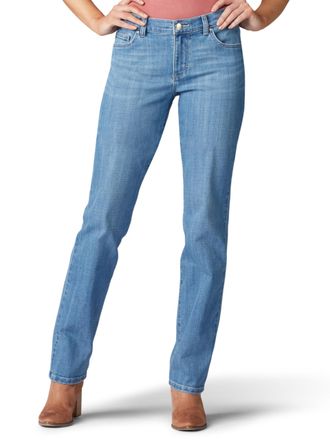 Lee Damen Relaxed Fit Straight Leg Jeans, Inspire Blue, 44