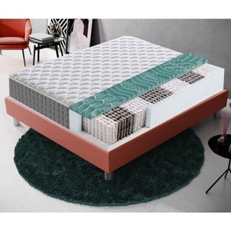 Materassi & Doghe Materassiedoghe - Matelas ressorts ensach&eacute;s 140x190 cm accueil m&eacute;moire de forme - epaisseur 22 cm - mod&egrave;le palermo