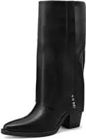 Queen Helena Bottes Camperos Bottines à jambe large femme X33-103, Noir, 35 EU