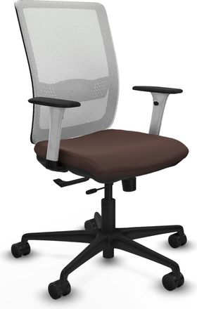 Piqueras y Crespo Haches verstellbarer Stuhl mit wei&szlig;en und schwarzen Armlehnen, h&ouml;henverstellbare Lendenwirbelst&uuml;tze, ausgestattet mit Syncro/Traslack und injiziertem 