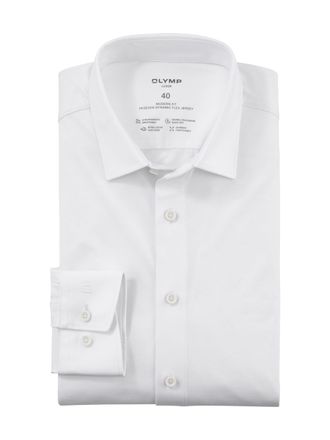 Olymp Herren Oberhemd Langarm Luxor 24/Seven,Single Jersey,modern fit,New Kent,Weiss 00,43