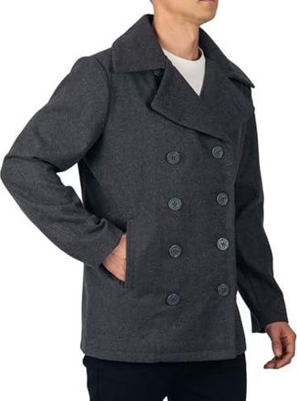 Alpine Swiss Mason Hommes Laine Mélange Caban Classique Gris Grand