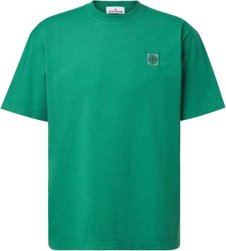 Stone Island Homme, Tops, Vert, Taille: S T-shirt en jersey de coton 60/2
