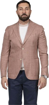 Eleventy Homme, Vestes, Rose, Taille: M Veste en m&eacute;lange de lin