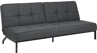 AC Design Furniture Bent Schlafsofa in Dunkelgrau, Schlafsofa mit 3 Liegepositionen, Moderner 3-Sitzer, gepolstertes Sofa mit zweifarbigem Effektbezug und schwarzen Beine