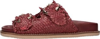 Emanuelle Vee Femme, Chaussures, Rouge, Taille: 36 EU Mules en cuir