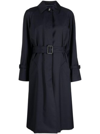 Paul Smith trench en laine &agrave; taille ceintur&eacute;e - Bleu