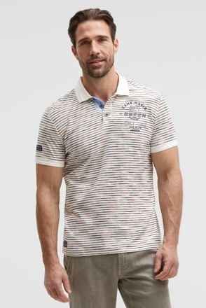 Camp David Poloshirt CAMP DAVID, Herren, Gr. M, wei&szlig;, Web, Material: 100% Baumwolle, bedruckt, bestickt, gestreift, regular fit normal, hoch geschlossener Aussch