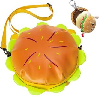 Generic Sac &agrave; bandouli&egrave;re pour hamburger, sac &agrave; bandouli&egrave;re motif dessin anim&eacute;, sac &agrave; bandouli&egrave;re Cheeseburger | Sac fourre-tout multi-poches pour hamburger f