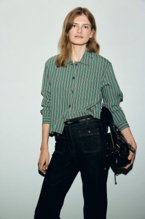 Gerard Darel Chemise courte &agrave; rayures - LIANA - Vert