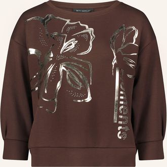 Betty Barclay Sweatshirt Mit Schmucksteinen Und 3/4-Arm braun