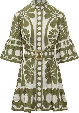 Farm Rio Farm Rio, Femme, Robes, Vert, Taille: 42 FR Palermo Short Dress