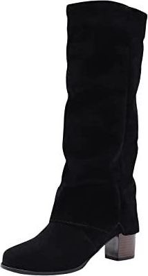 E.SSUE Bottes au Genou Femme Hiver Chaud Boots Chaussures Hautes Genoux Neige Talon Neige Bottes Mode Hiver Sexy Femmes Bottines