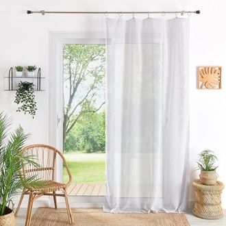 HOME MAISON com Etaminenvorhang, einfarbig, weiß, 140 x 240 cm