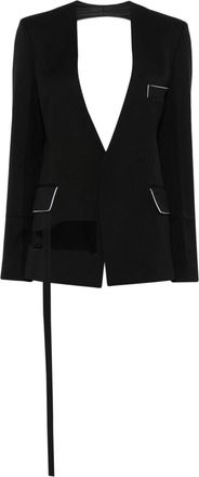 Victoria Beckham Shrunken Jacke ohne Kragen - Schwarz