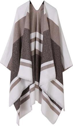 Generic Poncho Femme Hiver Chaud Chale Femme Hiver Chaud Cape Femme Effet enveloppant Cape Automne-Hiver Chaude Couleur &Eacute;l&eacute;gante Superposition Cosy