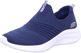 Skechers Femme Ultra Flex 3.0-Classy Charm Basket, Navy Knit/Trim, 36 EU