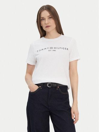 Tommy Hilfiger T-Shirt Logo WW0WW40276 Wei&szlig; Regular Fit