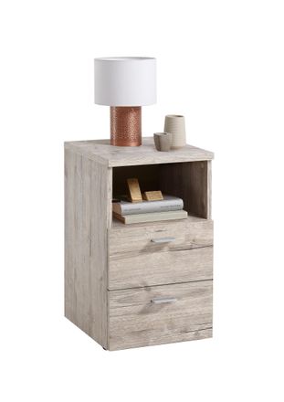 Möbelando Nachttisch >Colima 1< in Sandeiche Dekor - 35x61,5x39,9cm (BxHxT)