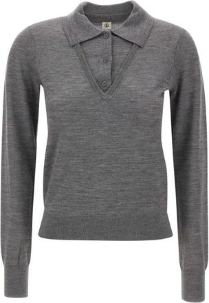 The Garment Polo V Bergen - Femme - Pulls - Gris - Taille: 36 FR