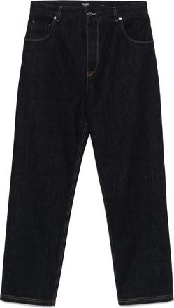 Fendi jean &agrave; coupe droite - Bleu
