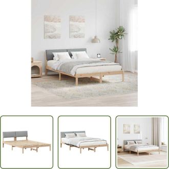 vidaXL vidaXL Massivholz - Bettgestell Braun und hellgrau 140 x 200 cm Massivholz Kiefer