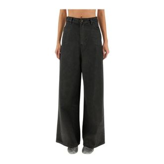 Alysi Femme, Jeans, Noir, Taille: W28 Wide Leg Denim Jeans