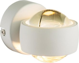 ETC Shop LED Design Wand Leuchte Wohn Ess Zimmer Beleuchtung Glas Kugel UP DOWN Strahler Lampe weiß