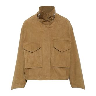 AllSaints Suede Jacket Clay - Femme - Vestes - Vert - Taille: 40 FR