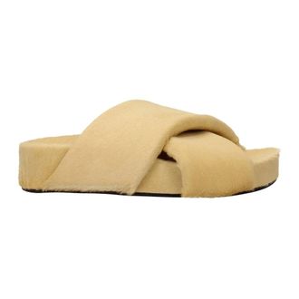 Jil Sander Beige Slipper-Sandalen aus Rosshaar - - Shoes - Damen - Braun - 40 EU