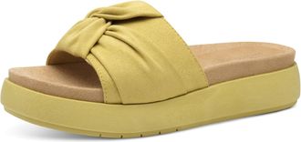 Marco Tozzi Damen Pantoletten Bequem Sommer, Gelb (Pistacchio), 41 EU