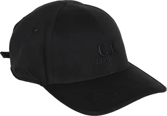 C.P. Company C.p. Company, Homme, Accessoires, Noir, Taille: ONE Size Gabardine Logo Cap
