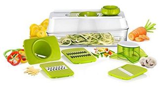 Yoko Design 1464 5 EIN 1 - Mandolin Slicer Mandoline 5 in 1 Kunststoff gr&uuml;n 27,5 x 11 x 10.5 cm