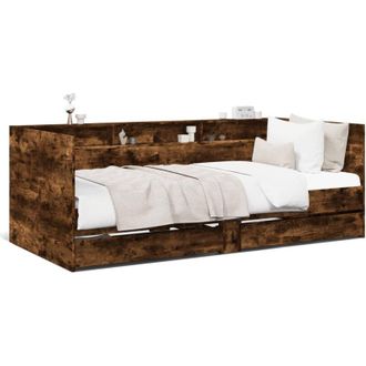 vidaXL Lit de jour et tiroirs ch&ecirc;ne fum&eacute; 75x190 cm bois ding&eacute;nierie - Vidaxl