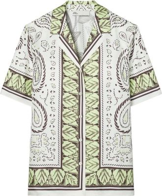 Tory Burch Femme, Blouses et Chemises, Multicolore, Taille: 42 FR Chemise de camp &agrave; imprim&eacute; cacato&egrave;s