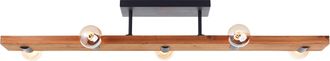 Brilliant Deckenleuchte Mertes Deckenlampe, E27, 115 x 12,5 cm, Holz/Metall, braun/schwarz
