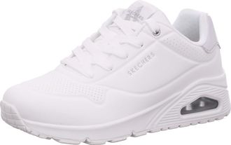 Skechers Damen UNO Golden Air Turnschuhe, White Durabuck/Silver Trim, 37 EU