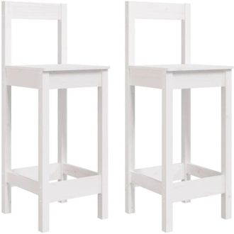 vidaXL Barst&uuml;hle 2 Stk. Wei&szlig; 40x41,5x112 cm Massivholz Kiefer - Vidaxl