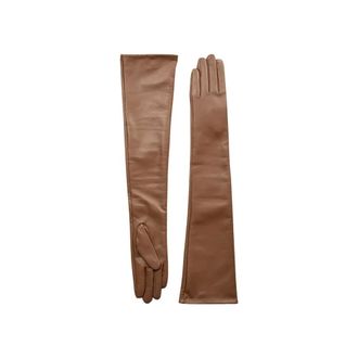 The Garment unisex, Accessoires, Brun, Taille: ONE Size TG Camel Elbow-Length Leather Gloves