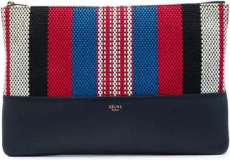 Celine Pre-owned Pochette ray&eacute;e en toile - Femme - Pre-owned - Multicolore - Taille: ONE Size