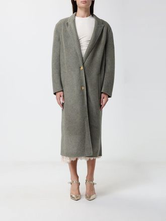 Alberta Ferretti Langer Einreiher-Mantel von aus Wolle, Kaschmir und Seide mit Revers