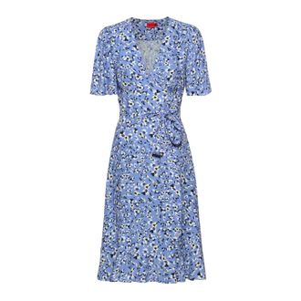 HUGO BOSS Kerbati-1 Wickelkleid - - Dresses - Damen - Blau - L